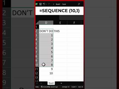 Excel Sequence Formula
