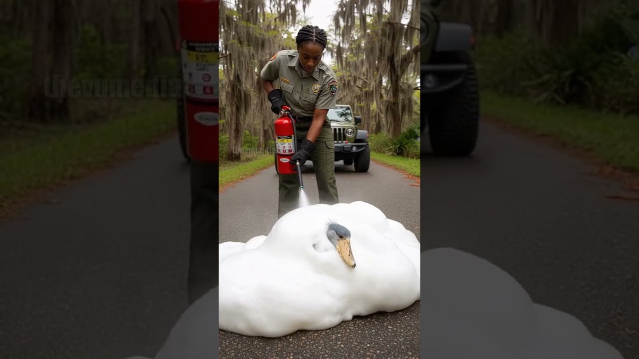 Park Ranger Rescues Shoebill Stork From Deadly Snake! #rescue #wildlife #animals