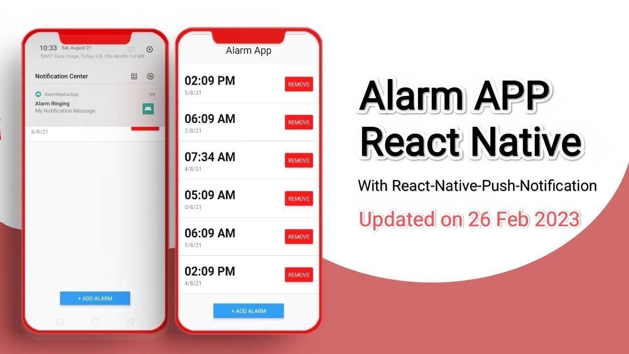 Alarm APP with React Native | With GitHub Code
