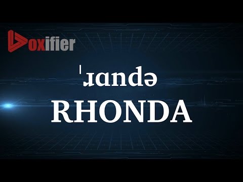 How to Pronunce Rhonda in English - Voxifier.com