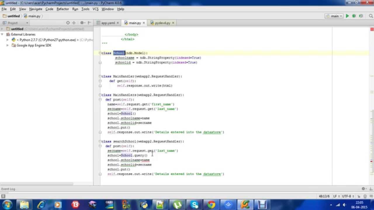 Query the Google app engine datastore python tutorial - Part 1