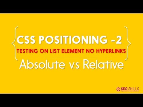 CSS ABSOLUTE AND RELATIVE POSITION TUTORIAL - CSS TELUGU TUTS Video Lecture - Learn CSS: A ...