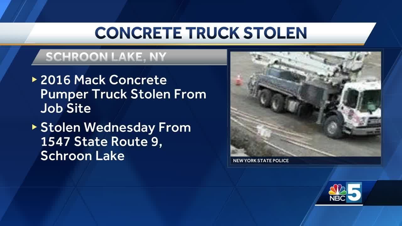 NY Police looking for stolen concrete truck in Schroon Lake