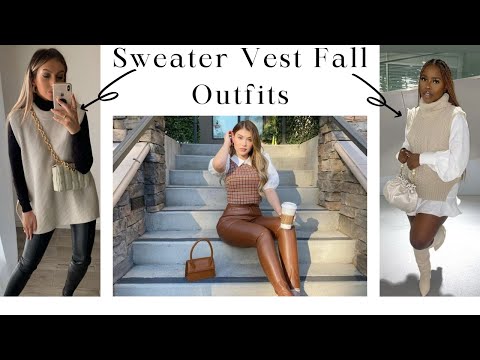 How to style a Sleeveless Sweater Vest | Best Elegant Women Fall & Winter Outfits Ideas to Wear 2022