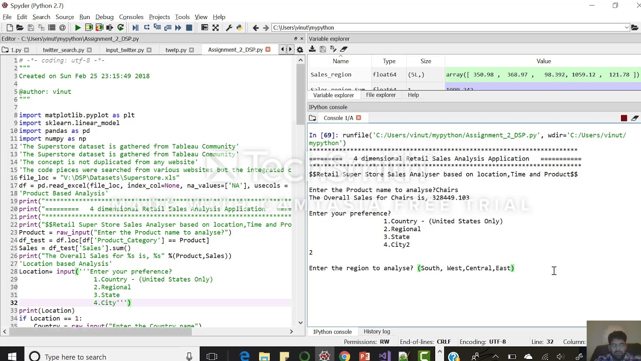 Python Program - Retail Analytics