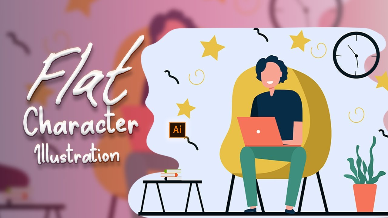 Flat illustration Adobe Illustrator tutorial | Zee Designs