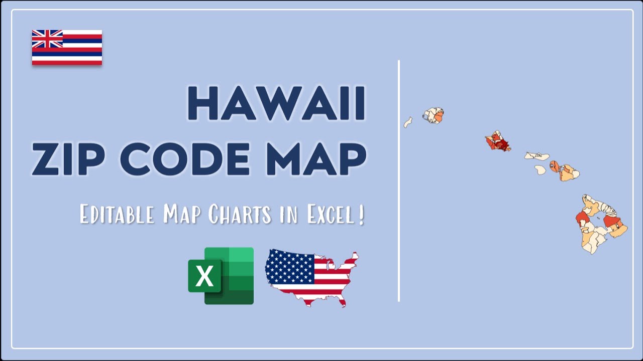 Hawaii Zip Code Map in Excel - Zip Codes List and Population Map
