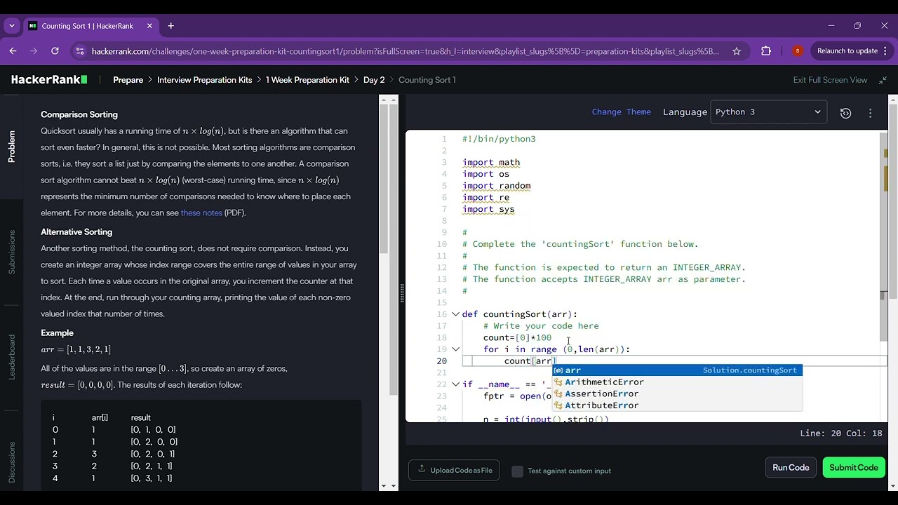 Counting Sort 1 Problem | HackerRank Solution in 1 Minute ⏱️