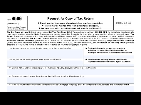 IRS Form 4506 walkthrough ARCHIVED COPY - READ COMMENTS ONLY