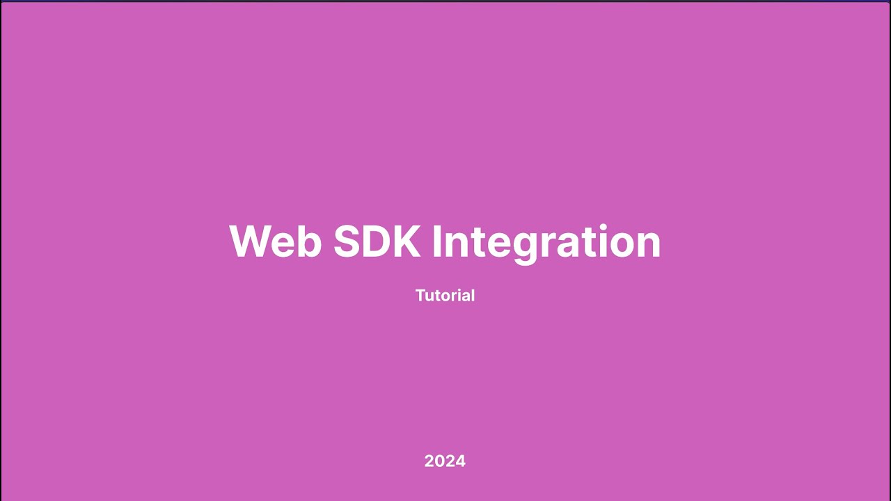 Web SDK - React Application Integration Tutorial