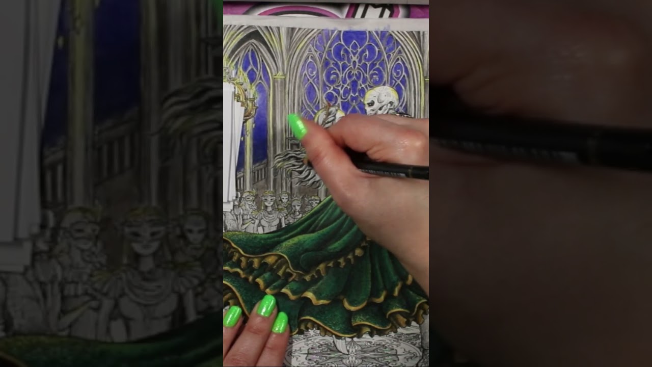 Kerby Rosanes Cinderella timelapse from Dark Fairytales colouring book on my YouTube channel now!