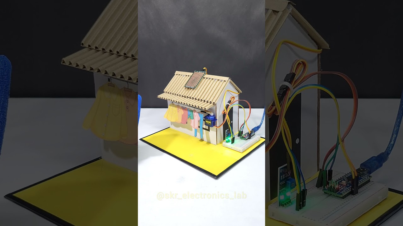 Rain 🌧️ Detection Based Clothes 👕 Collector System 🔥|| #arduino #inspireawardproject #scienceproject