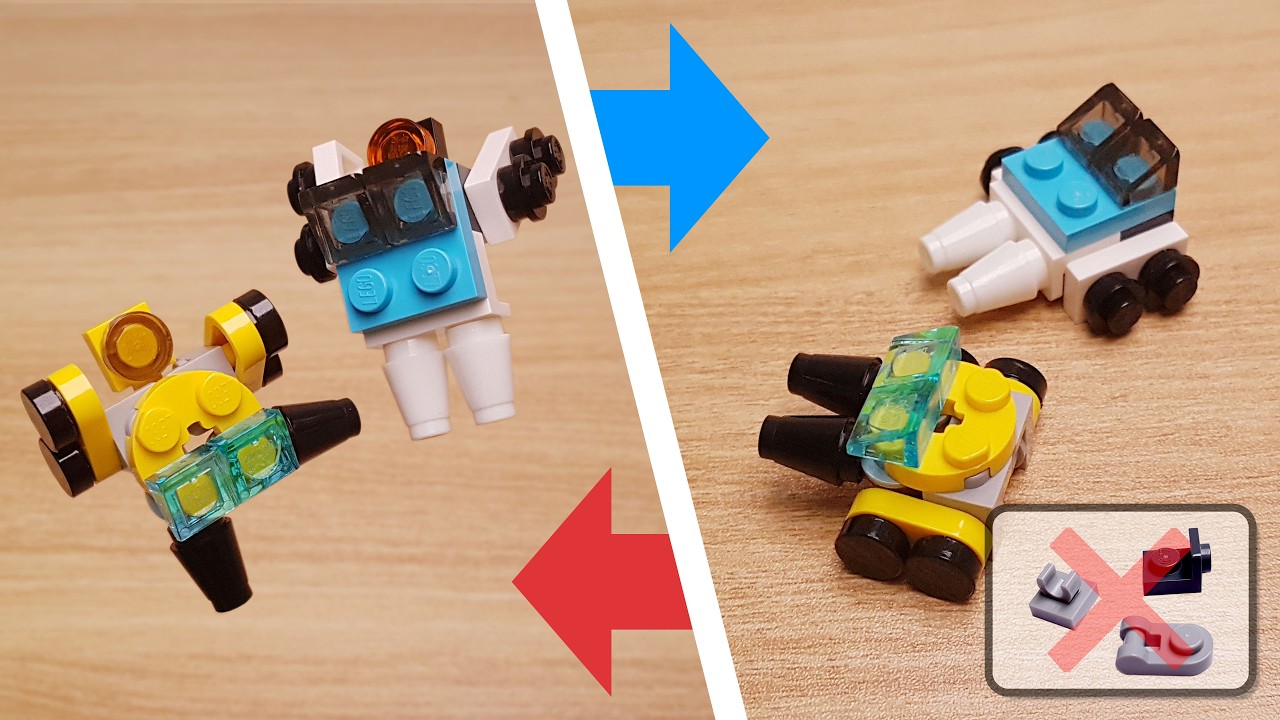 Mini LEGO brick driller tank transformer robot - BorP #LEGO #MOC #driller #drill #tank