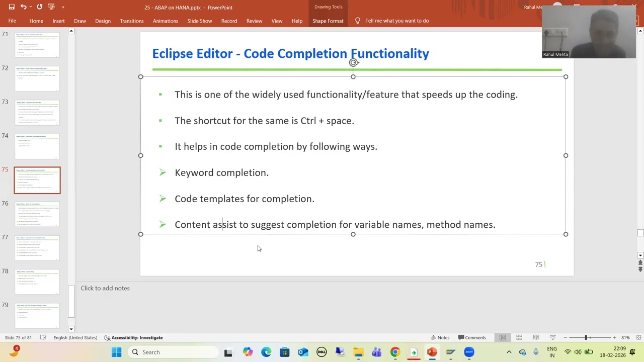 35 - ABAP on HANA - Eclipse ADT Editor - Code Completion Functionality Part1