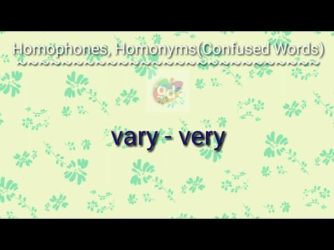 vary-very Confused Words(Homophones,Homonyms) Meaning with Example||Googul Dictionary||