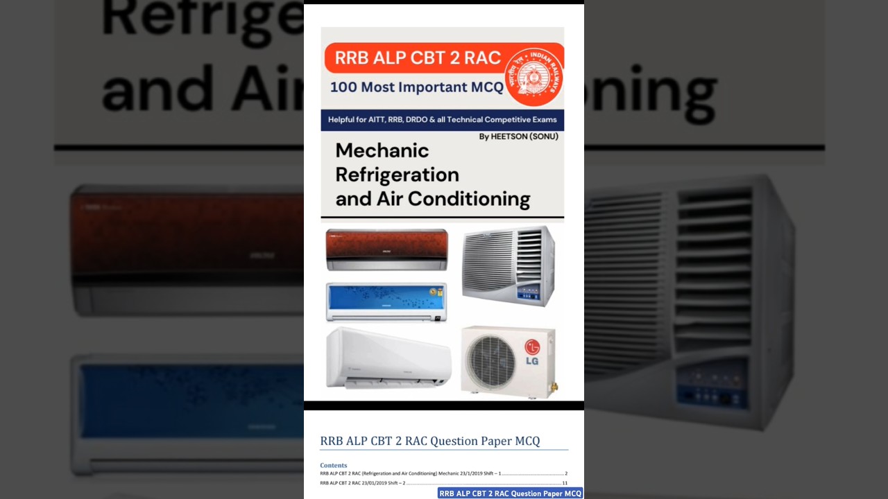 RRB ALP CBT 2 RAC (Railway Trade Specific Previous Year Question Paper MCQ Book PDF Free Download)