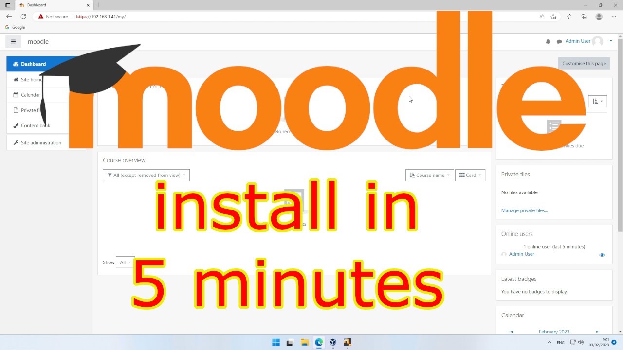 How to install Moodle LMS on Windows 11 (using VirtualBox and Turnkey Linux)