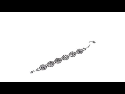 Ottoman Silver Jewelry Floral Station Bracelet
