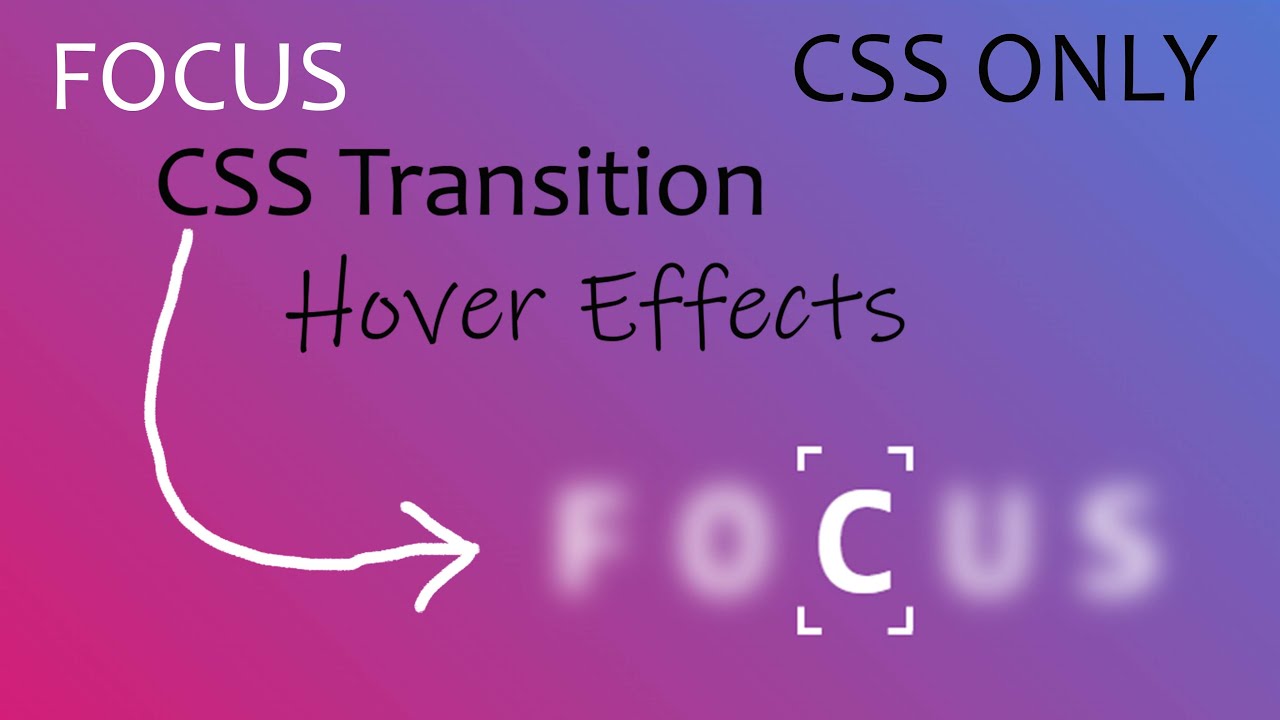 Focus CSS Text Hover Transition Effects