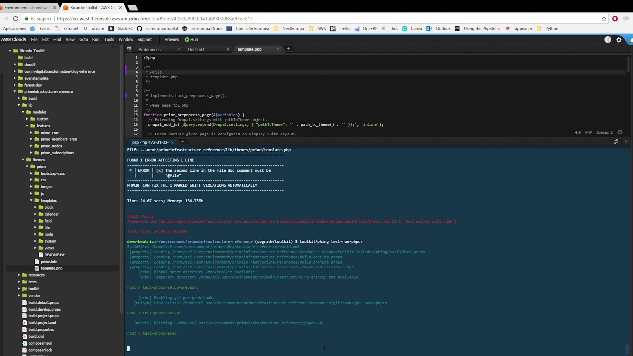 Toolkit upgrade process - running phpcs tests (php Code Sniffer)