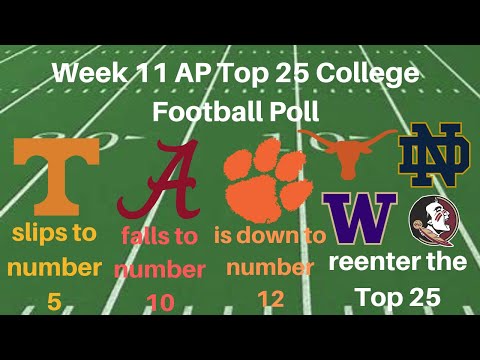 Week 11 AP Top 25 College Football Poll Reaction/Did the AP voters rank the teams correctly?