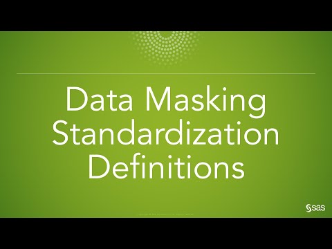 SAS Demo | Data Masking Standardization Definitions