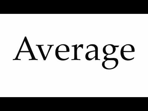 How to Pronounce Average