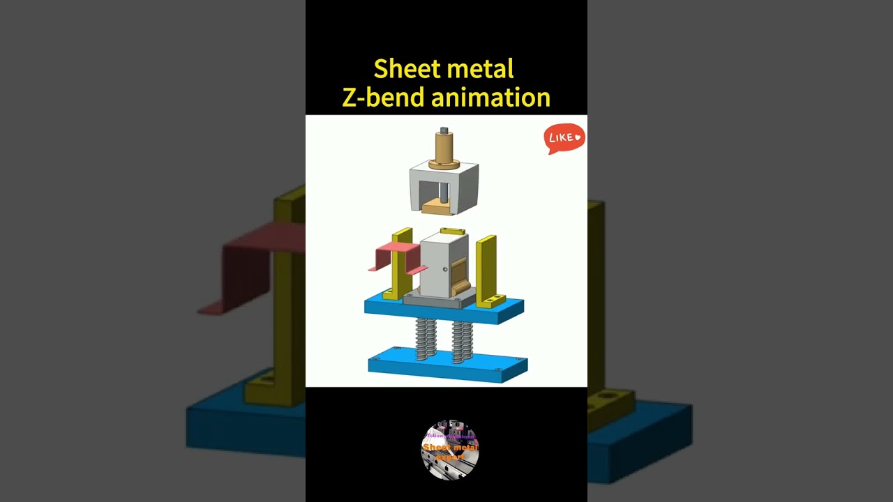 Sheet metal Z-bend animation #bend #stamping #sheetmetal