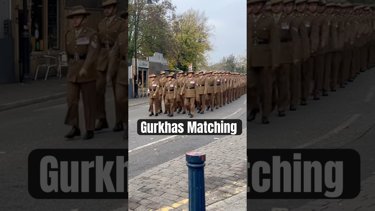 Gurkhas Soldiers marching in town #army #newchannnel #subscribe #military #britisharmy #shorts