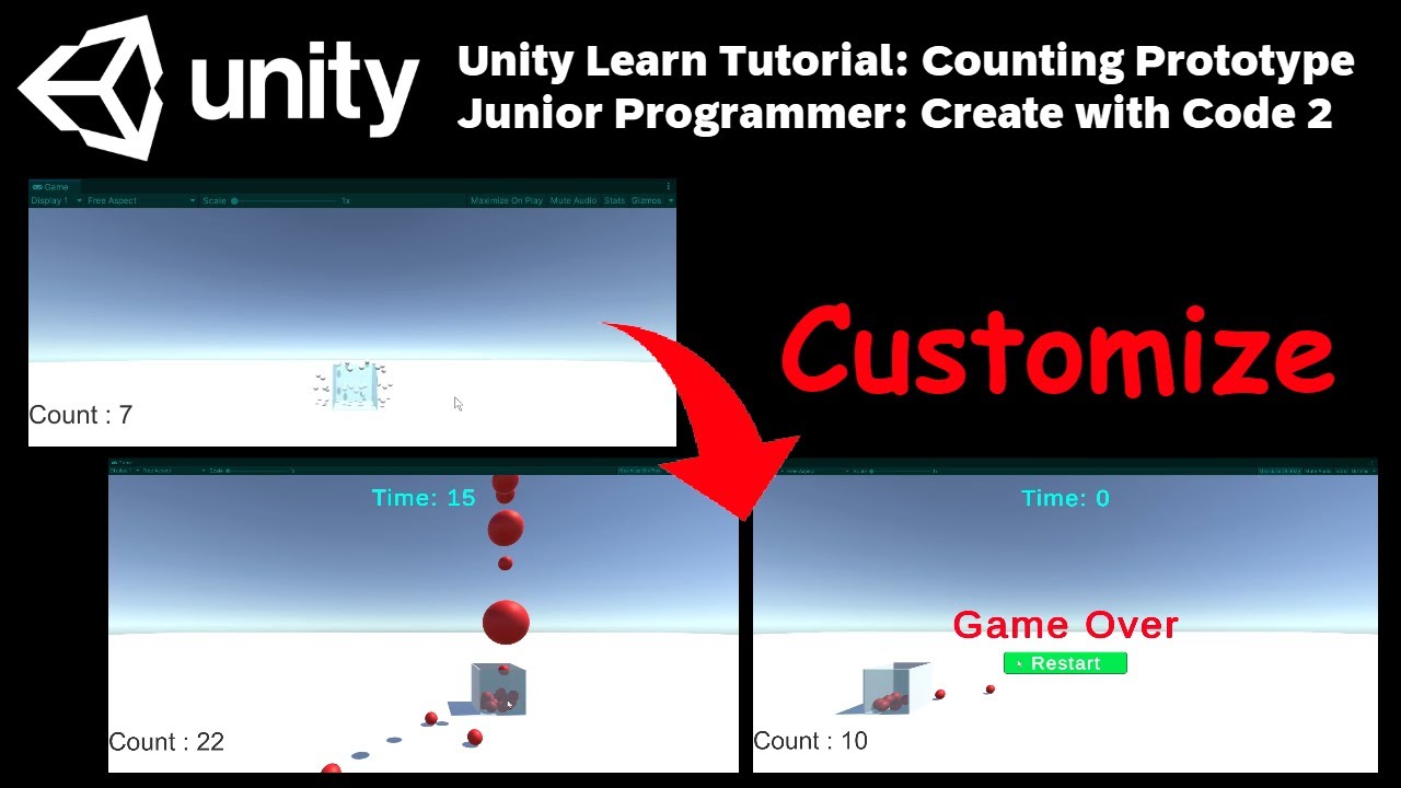 Unity: Customizing the Sample Game as the Tutorial of Junior Programmer, C# Game Programming