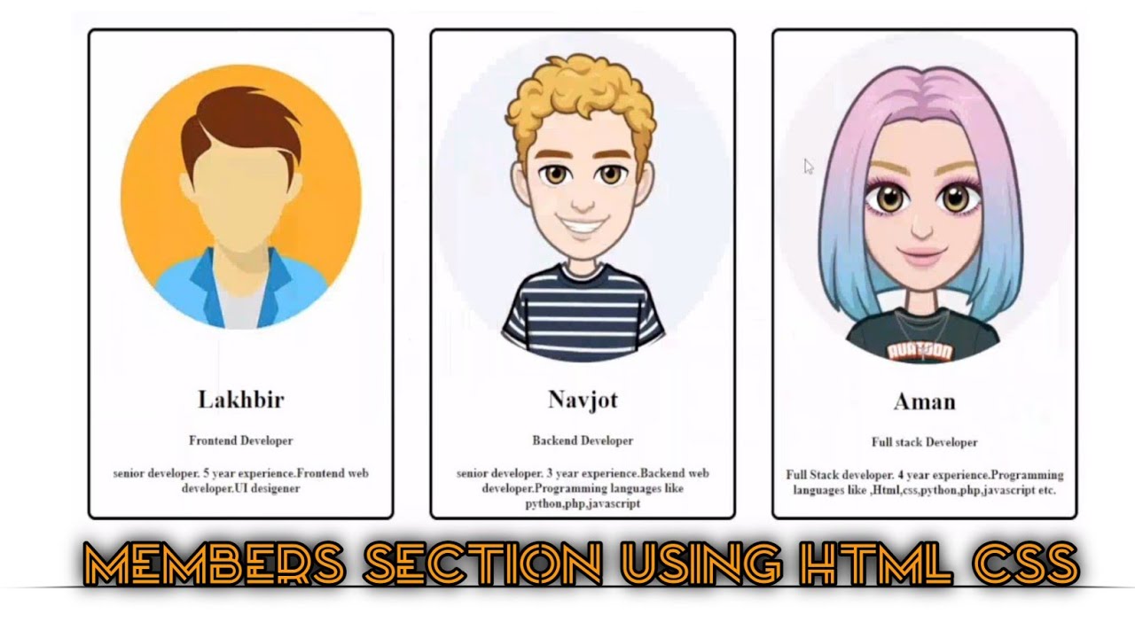 How to create our team section using html and css | our team section html css | @learnwithcode102