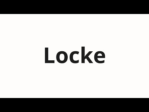 How to pronounce Locke