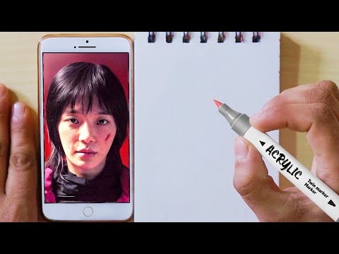 Realistic Squid Game Guard Drawing Tutorial