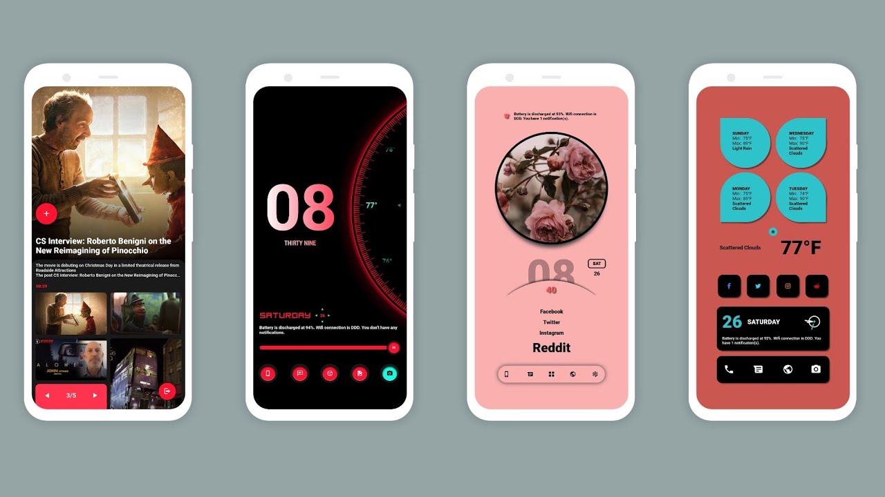 [Redesigned 2nd time] Theme Hub for Klwp Vol 1 - Animation of all themes