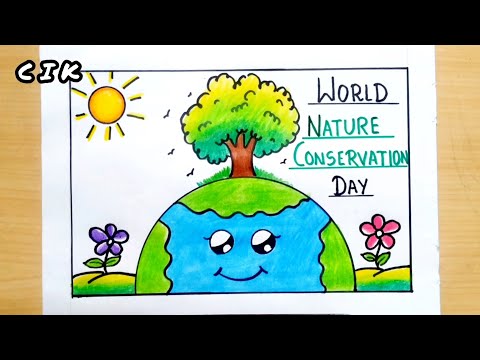 World Conservation day Drawing | World Nature Conservation day Drawing | Earth day easy Drawing