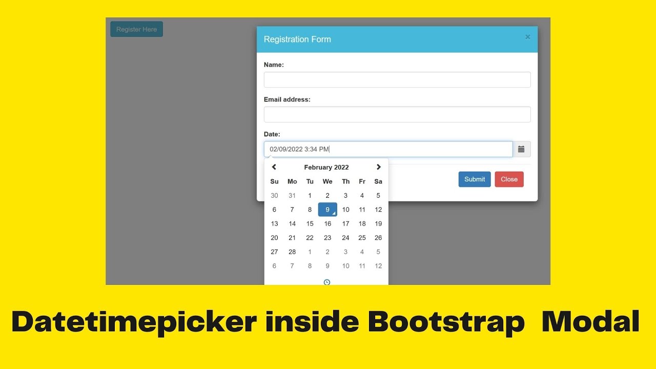 How to Use Datetimepicker in Bootstrap Modal Popup?