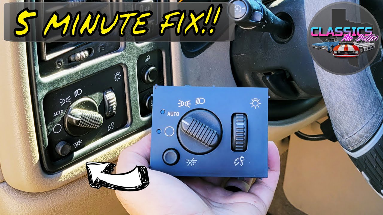 Dimming Dash Lights? No Lights? Replace Silverado Headlight and Dimmer Switch | Less than 5 minutes