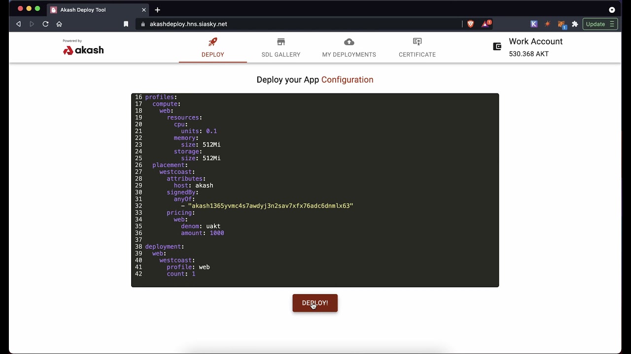 Akash Deploy Tool