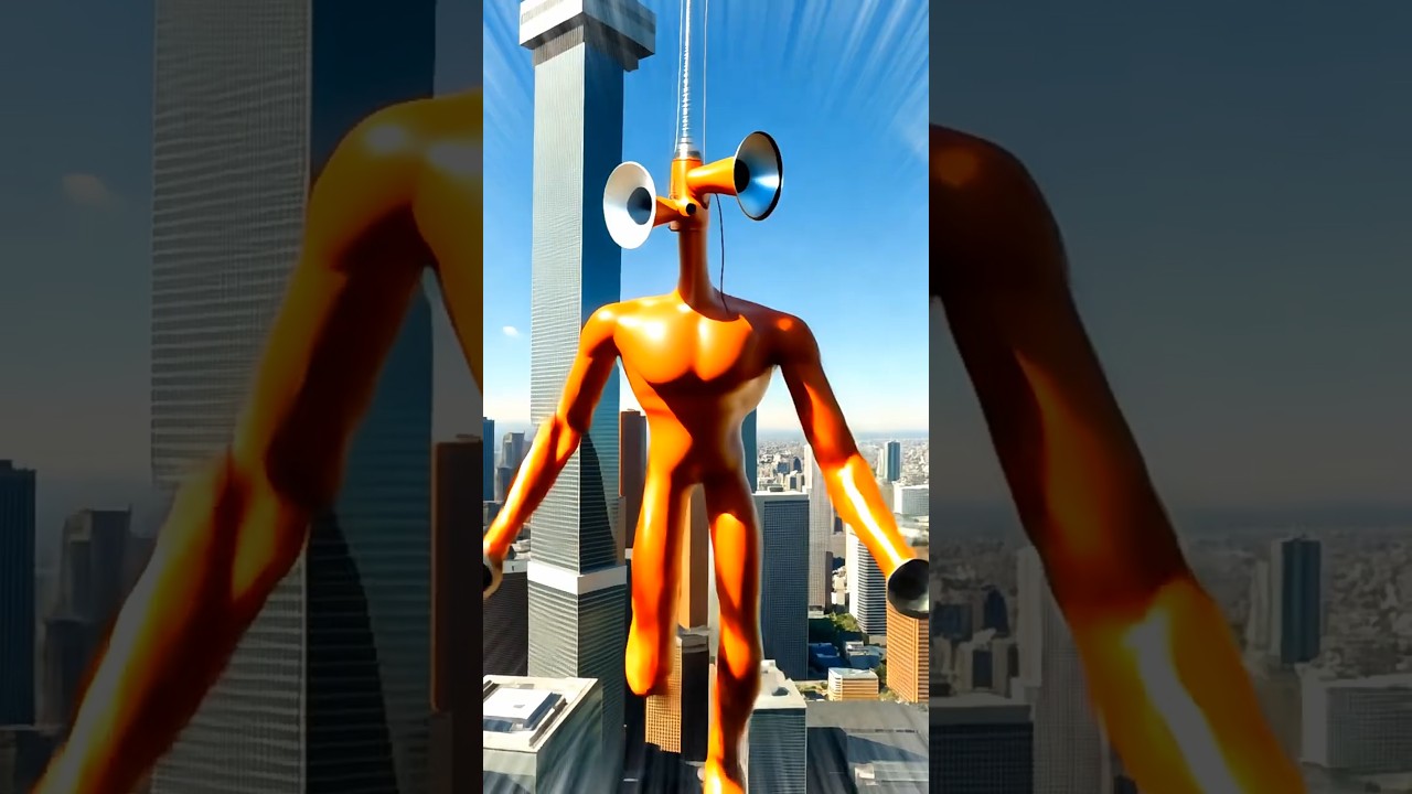 【AI】Orange Siren Head Sprints in Auckland  #funny #magic #humor #comedia #memes #sirenhead #shorts