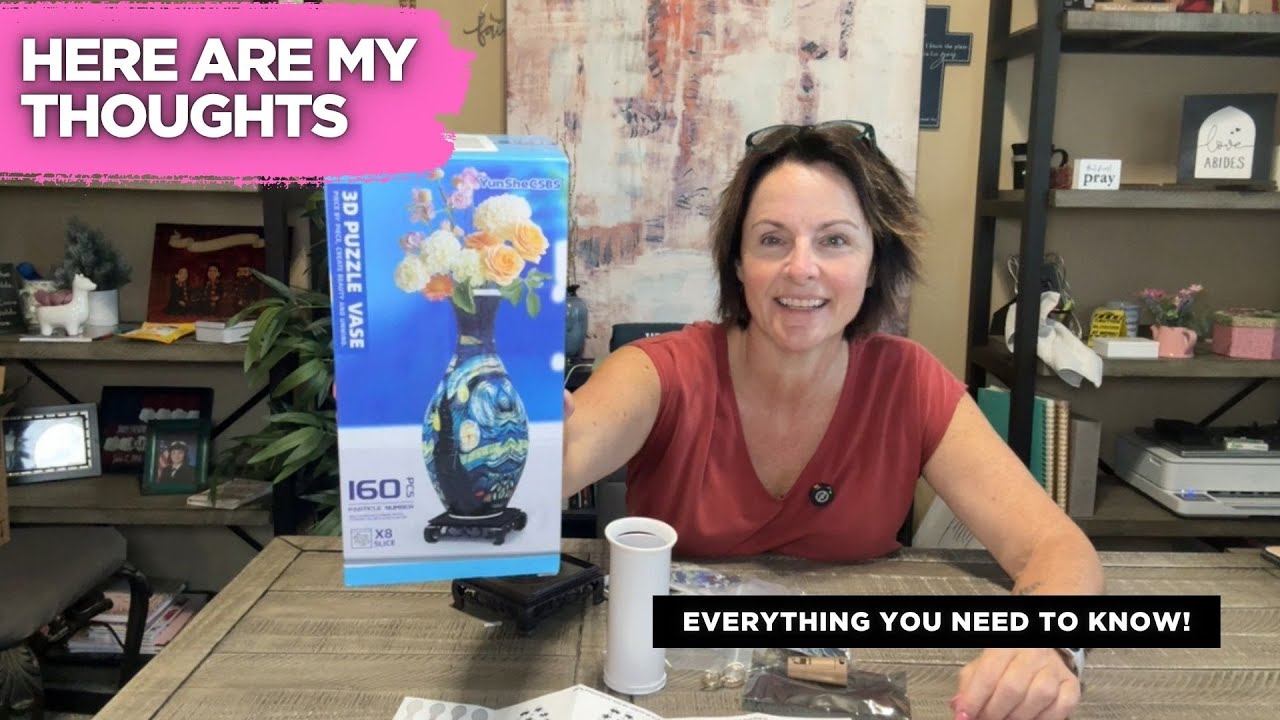 Beautiful DIY Vase! 160-Piece 3D Puzzle with LED Light Review