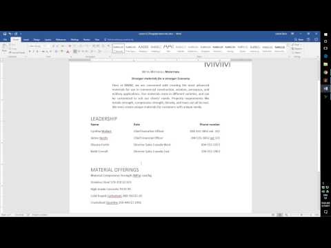 AICT - MS Word lesson 4.5: paragraphs (alignment tabs)