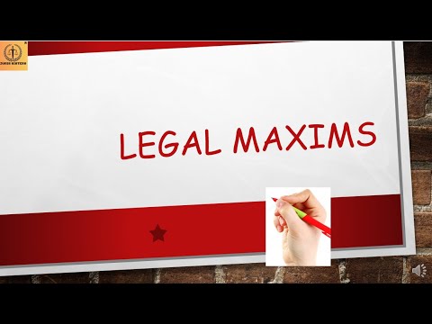 Legal maxims - Criminal Law