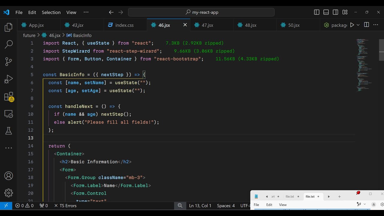 Build a React.js Multi Step Registration Form with Validation in Bootstrap Using react-step-wizard