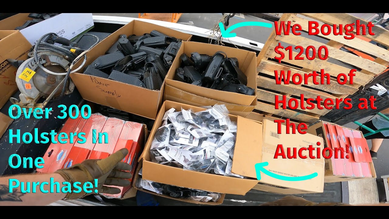 We Spent $1200 On Holsters Alone! Over 300 Holsters Purchased! - Auction Finds