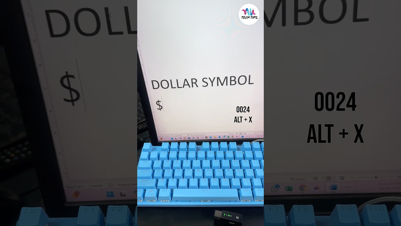 Insert Dollar Symbol using shortcut in MS Word #asmr #learning #computer #keyboard