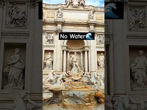 Trevi Fountain Without Water 🌊: A Rare Look During Restoration #rome #italy #trevifountain