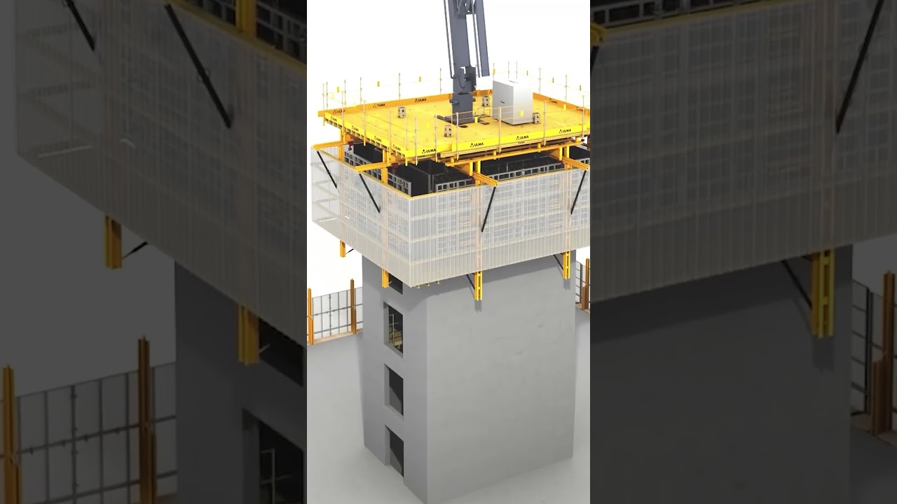 This construction site climbs with the building