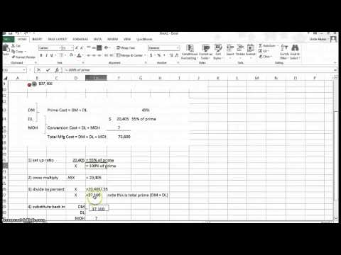 Calculating Manufacturing cost