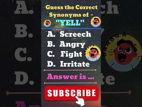 Guess the Synonyms of - "Yell". #shorts #youtubeshorts #shortsvideo
