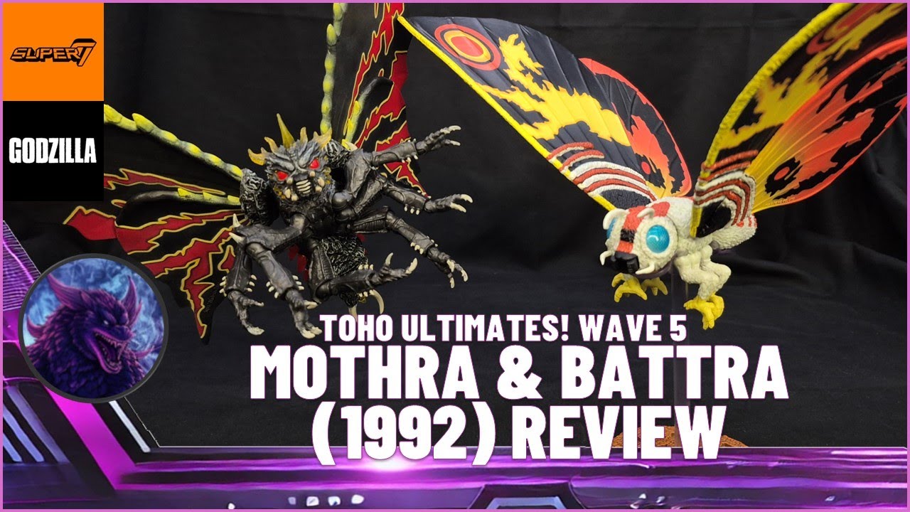 Toho ULTIMATES! Wave 5 Mothra and Battra (1992) Action Figure Review from Super7